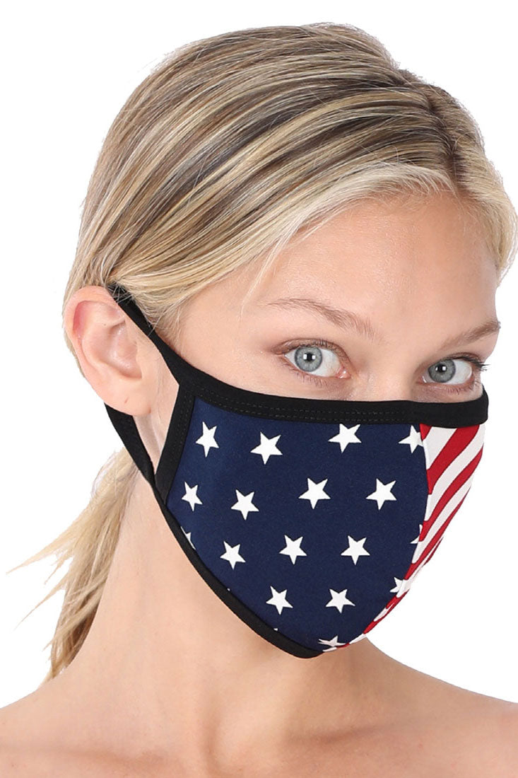 Unisex Reusable Cotton Cloth American Flag Face Mask – Niobe Clothing